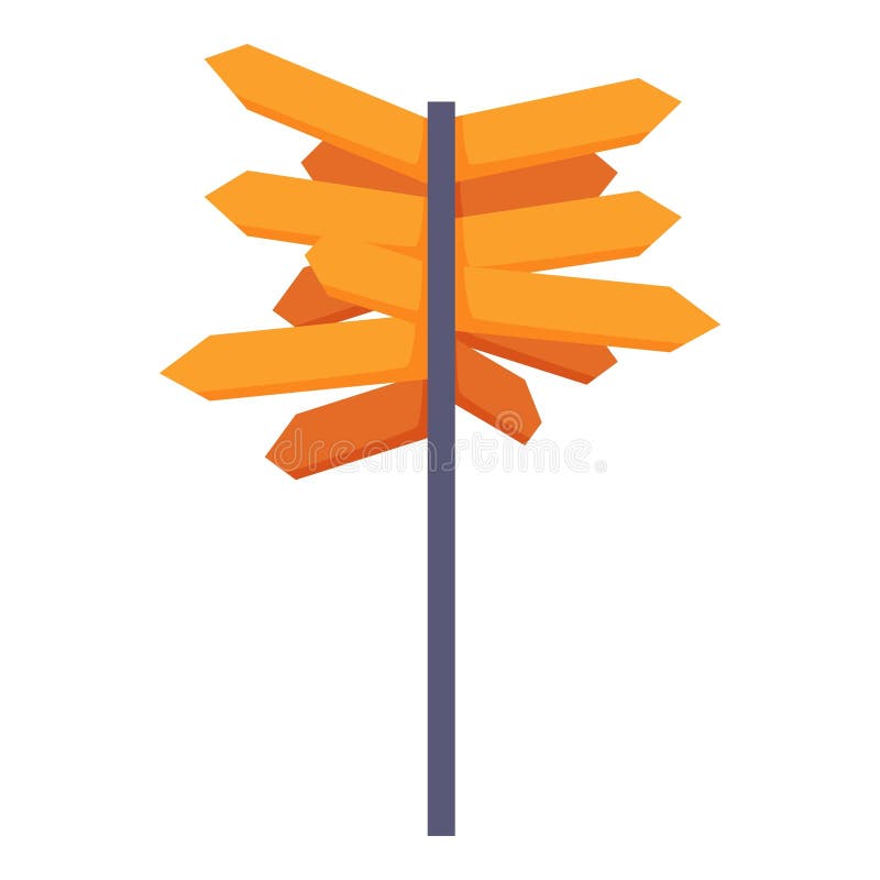 Multiple Orange Blank Arrows Pointing in Different Directions on ...