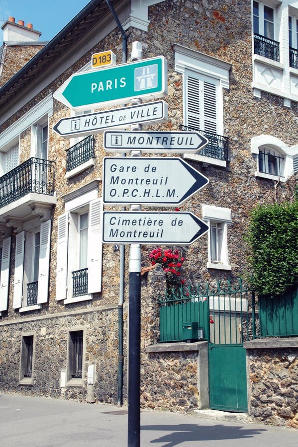 Parisian directions stock photo. Image of french, signage - 654040