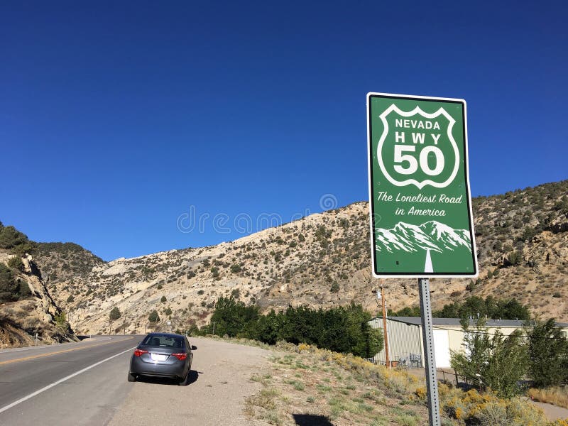 US Route 50 Nevada - the Loneliest Road in America Stock Photo - Image ...