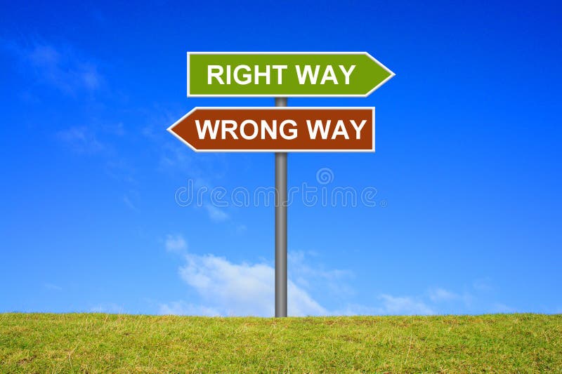 The Right Way or Wrong Way stock image. Image of achieve - 2307359