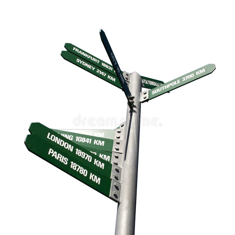 Signpost Showing Directions To Some Major Cities Stock Image - Image of ...