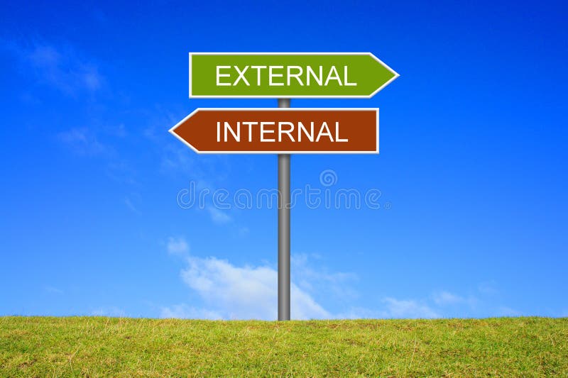 External or Internal Factors Symbol. Turned Wooden Cubes and Changed ...