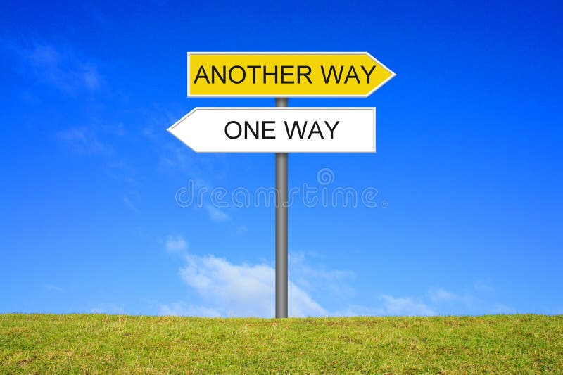 Signpost Showing One Way or Another Way Stock Image - Image of road ...