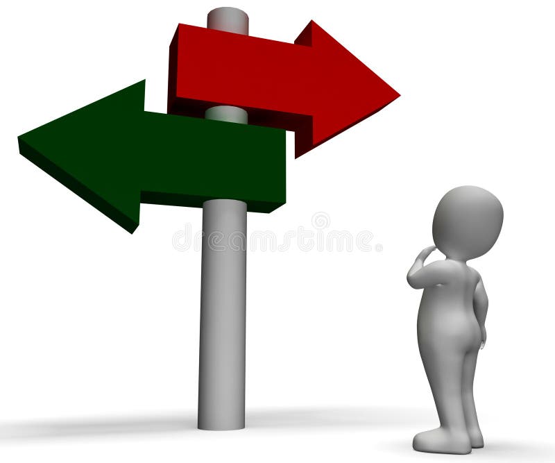 Signpost Shows Confusion or Dilemma Stock Illustration - Illustration ...