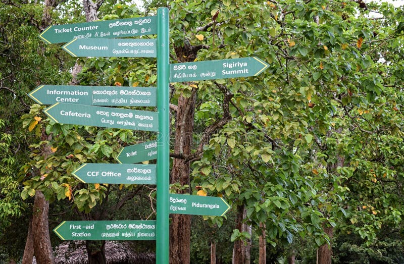 Signpost at Sigiriya stock photo. Image of post, sign - 85060760