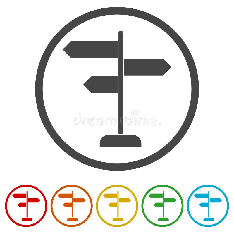 Signpost. Single flat icon stock vector. Illustration of line - 130174714