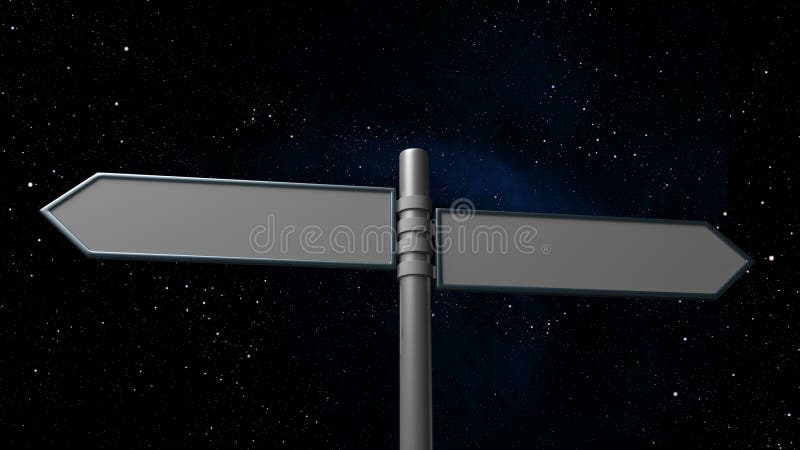 Signpost on Space Galaxy Background Stock Illustration - Illustration ...