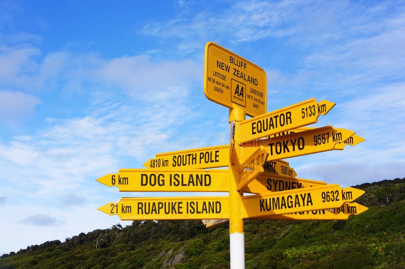 190 Bluff Signpost New Zealand Stock Photos - Free & Royalty-Free Stock ...