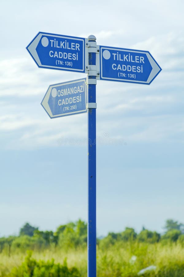 A Signpost on a Street of Turkiye Stock Image - Image of turkish ...