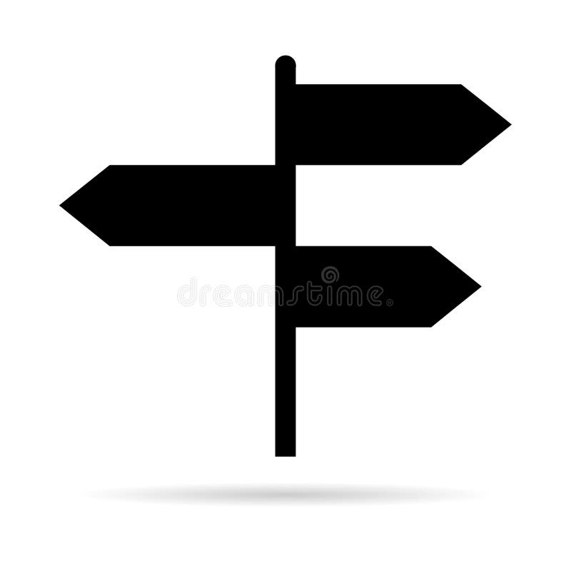 Signpost Street Vector Illustration, Road Arrow Symbol Isolated on ...