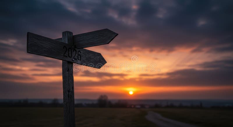 Signpost To the Future at Sunset: Symbolizing Change and New Beginnings ...