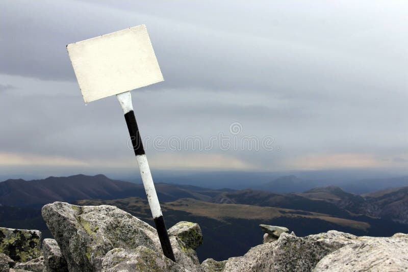 Mountaintop signpost stock image. Image of mark, scenic - 4858595