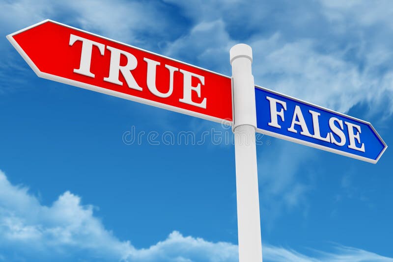 Signpost with True and False Concept Stock Illustration - Illustration ...