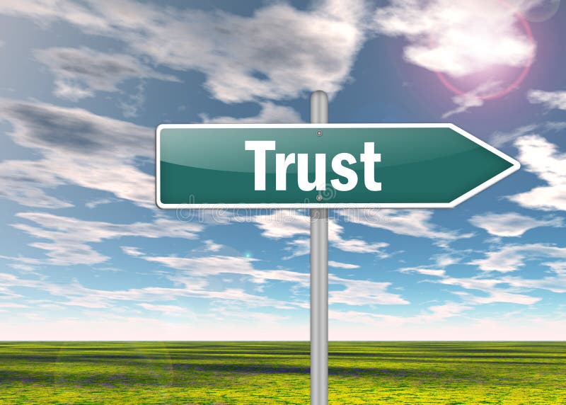 Signpost Trust stock illustration. Illustration of asset - 122367852