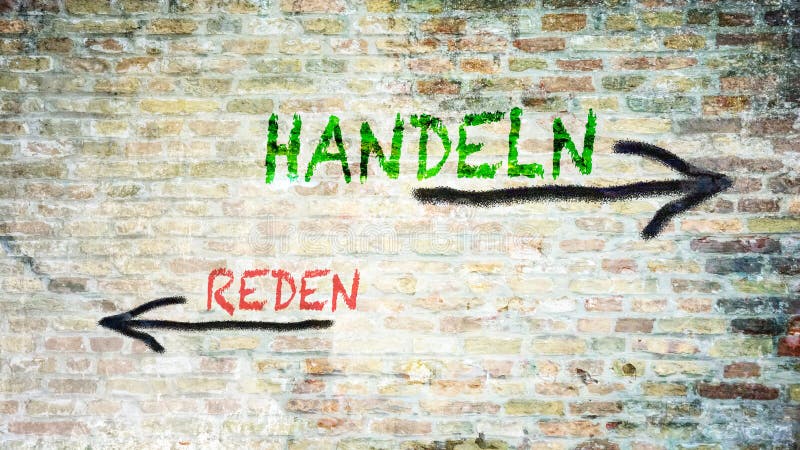 Signposts the Direct Way To Action Versus Speech Stock Illustration ...