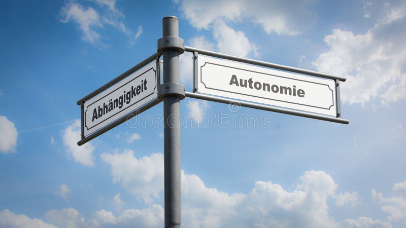 Signposts the Direct Way To Autonomy Versus Dependency Stock ...