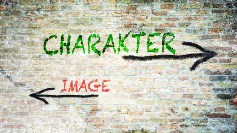 Signposts the Direct Way To Character Versus Image Stock Image - Image ...