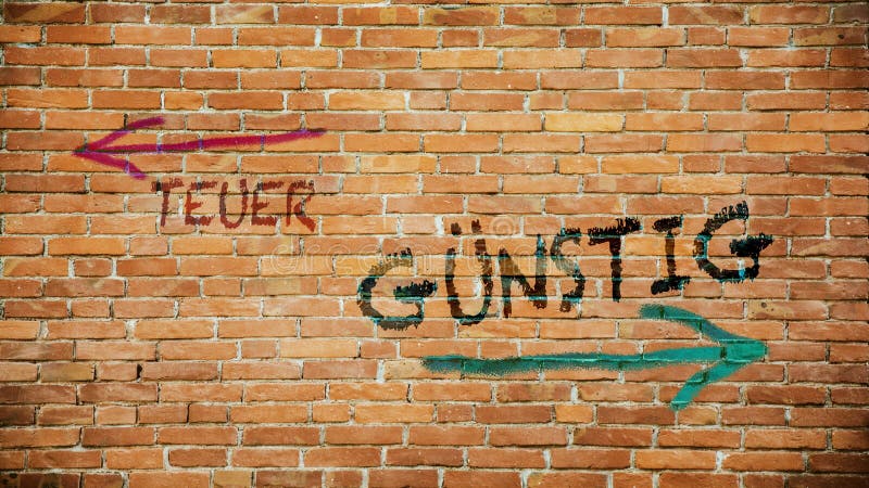 Signposts the Direct Way To Cheap Versus Expensive Stock Illustration ...