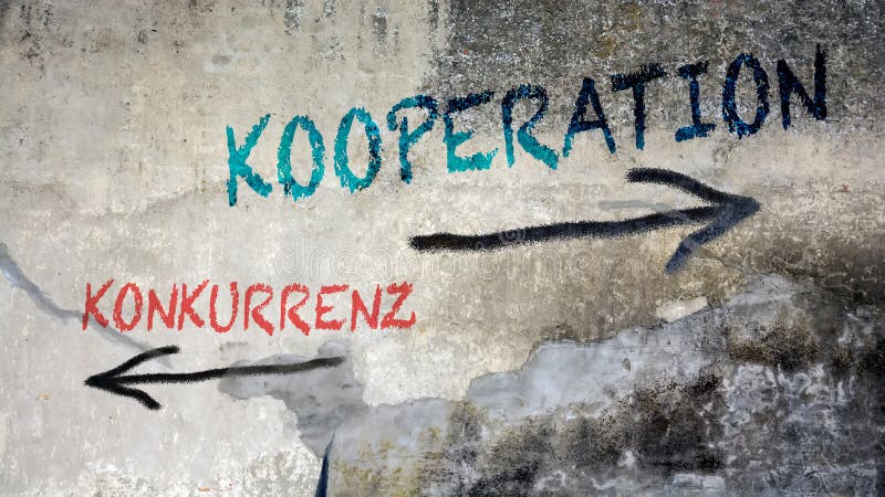 Signposts the Direct Way To Cooperation Versus Competition Stock ...