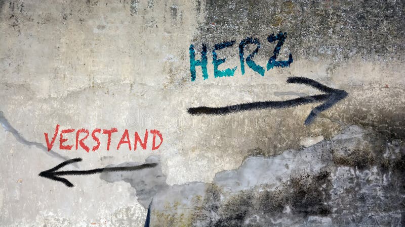 Signposts the Direct Way To Heart Versus Mind Stock Illustration ...