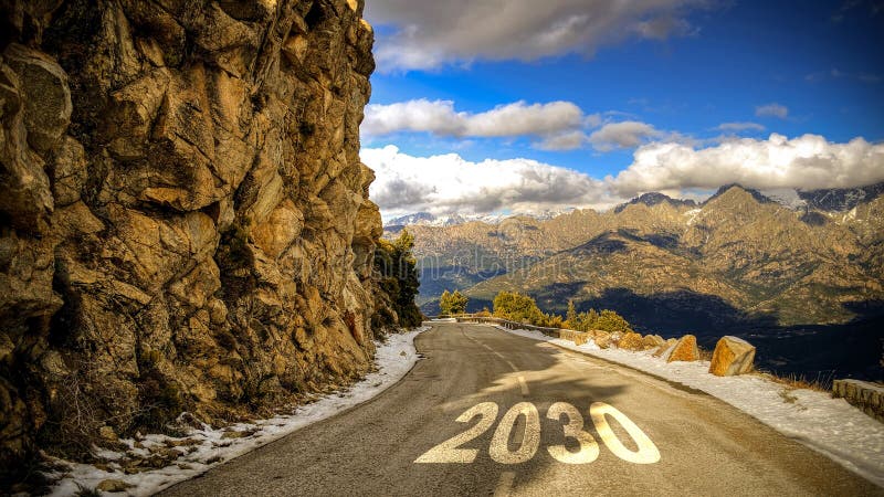 Signposts the Direct Way To 2030 Stock Image - Image of forecast ...