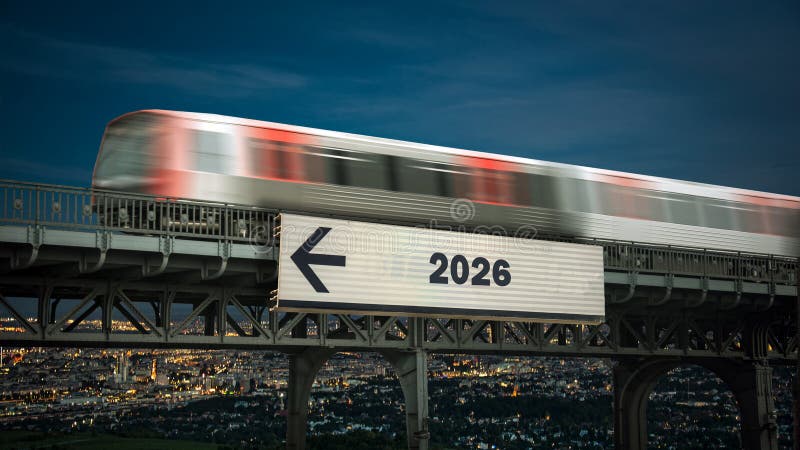 Signposts the Direct Way To 2026 Stock Photo - Image of projections ...