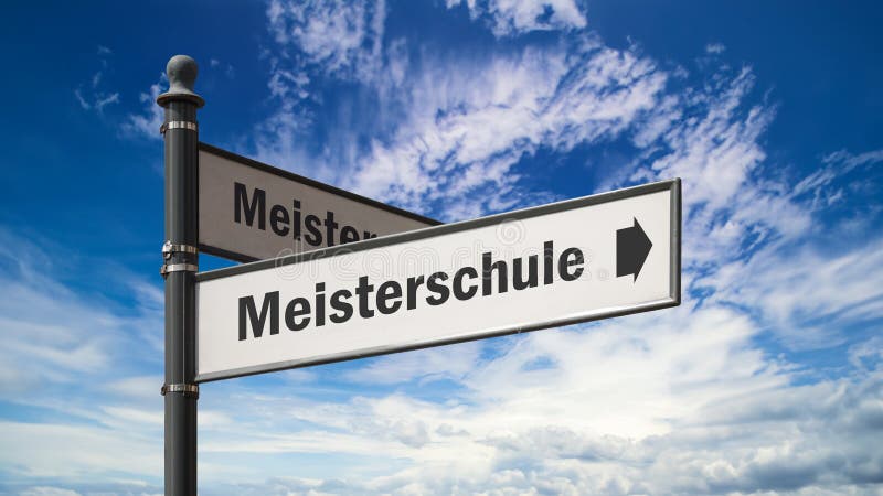 Signposts the Direct Way To Master Craftsman School Stock Image - Image ...