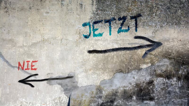 Signposts the Direct Way To Now Versus Never Stock Illustration ...