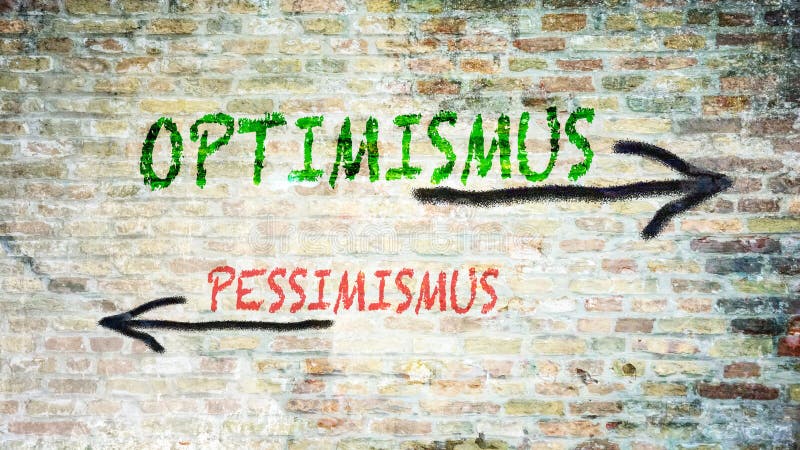 Signposts the Direct Way To Optimism Versus Pessimism Stock Photo ...