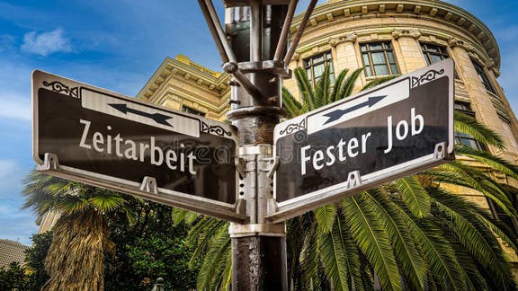 Signposts the Direct Way To Permanent Job Versus Temporary Work Stock ...