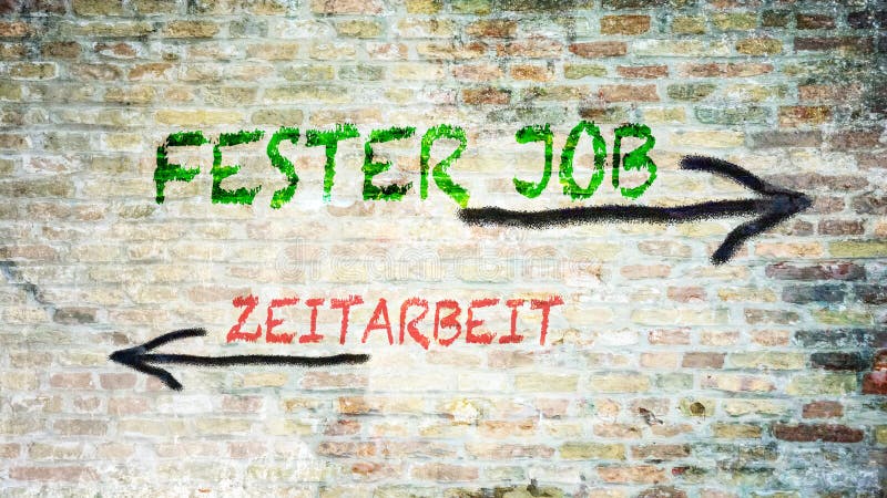 Signposts the Direct Way To Permanent Job Versus Temporary Work Stock ...