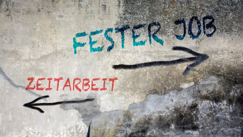 Signposts the Direct Way To Permanent Job Versus Temporary Work Stock ...