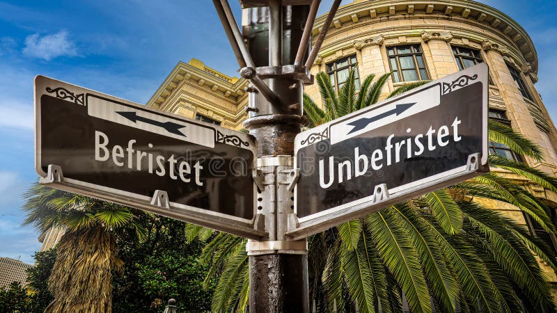 Signposts the Direct Way To Perpetual Versus Temporary Stock Image ...