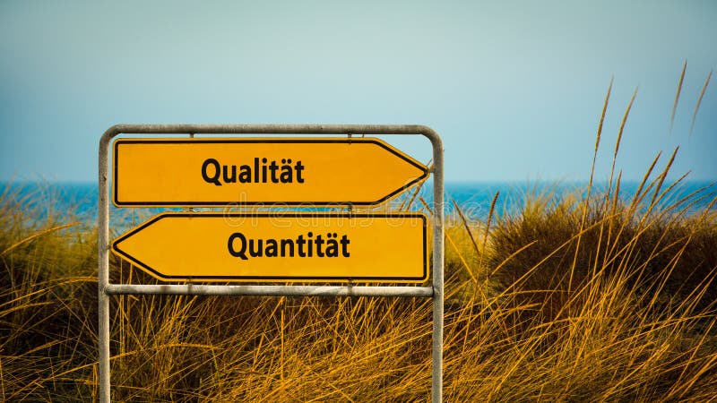 Signposts the Direct Way To Quality Versus Quantity Stock Illustration ...
