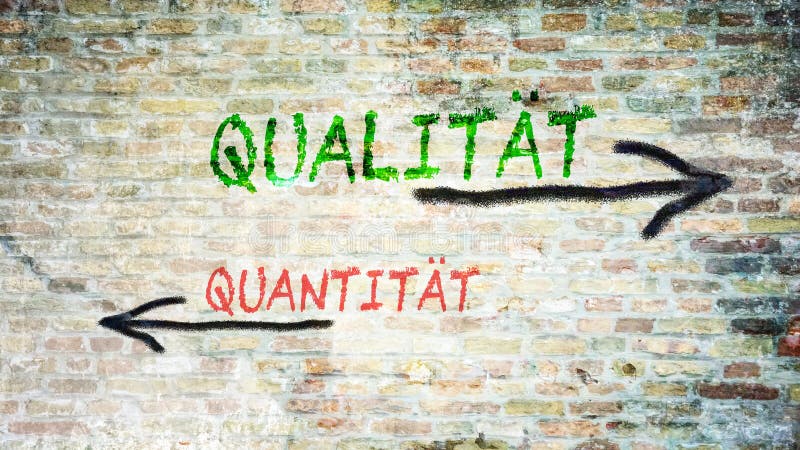 Signposts the Direct Way To Quality Versus Quantity Stock Illustration ...