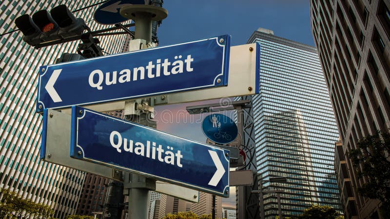 Signposts the Direct Way To Quality Versus Quantity Stock Illustration ...