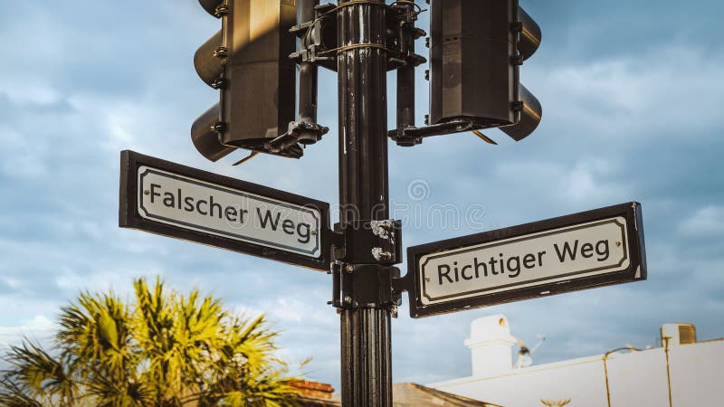 Signposts the Direct Way To Right Way Versus Wrong Way Stock Image ...