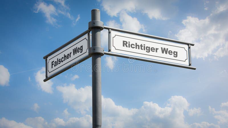 Signposts the Direct Way To Right Way Versus Wrong Way Stock Image ...
