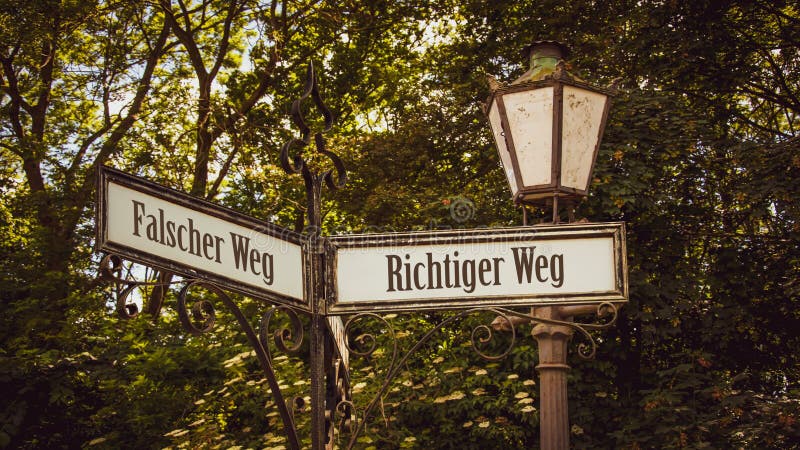 Signposts the Direct Way To Right Way Versus Wrong Way Stock Image ...