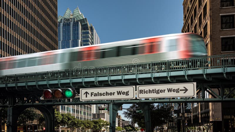 Signposts the Direct Way To Right Way Versus Wrong Way Stock ...