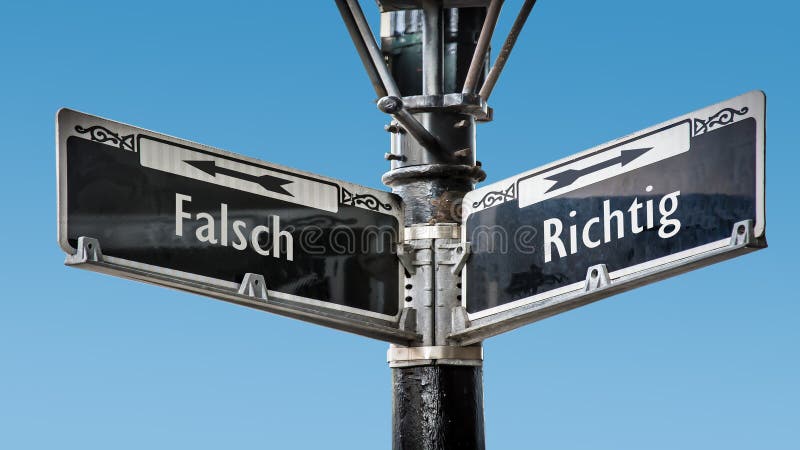 Signposts the Direct Way To Right Versus Wrong Stock Illustration ...