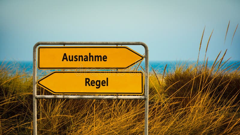 Signposts the Direct Way To Rule Vs Exception Stock Image - Image of ...