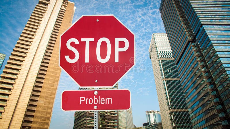Signposts the Direct Way To Solution Versus To Problem Stock Photo ...