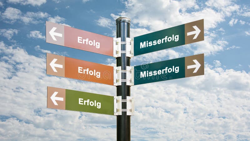 Signposts the Direct Way To Success Versus Failure Stock Illustration ...
