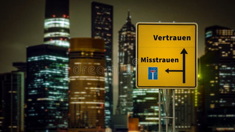 Signposts the Direct Way To Trust Versus Mistrust Stock Illustration ...