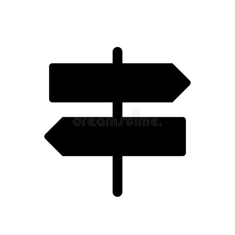 Signposts Pointing in Different Directions Black Glyph Ui Icon Stock ...