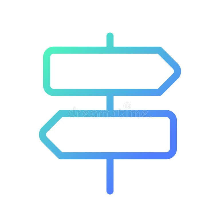 Signposts Pointing in Different Directions Pixel Perfect Gradient Linear Ui Icon Stock ...