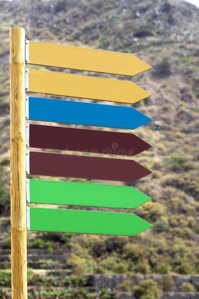 Signposts Pointing in One Direction Stock Image - Image of empty, posts ...