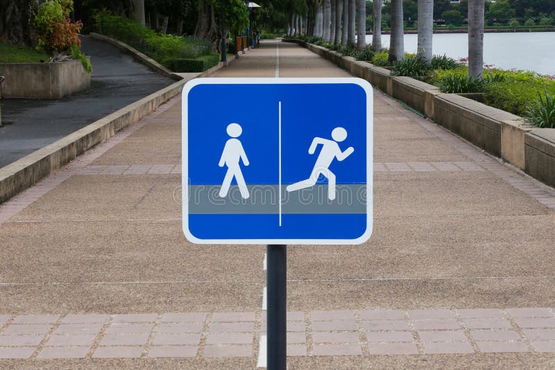 Signposts for Walking and Running in the Public Park. Stock Photo ...