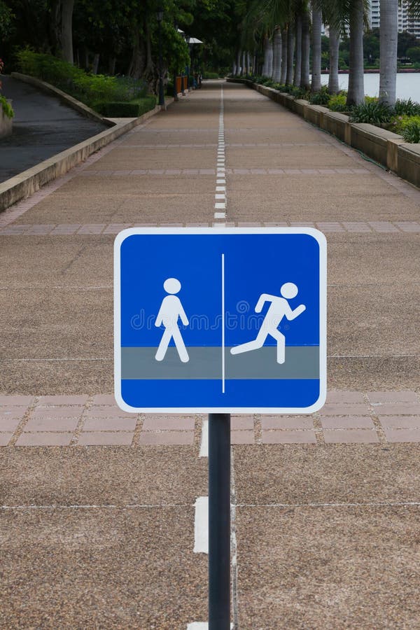 Signposts for Walking and Running in the Public Park. Stock Image ...